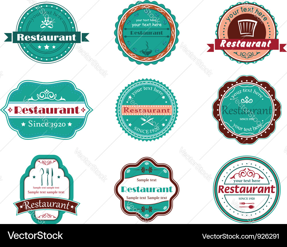 Food and restaurant labels Royalty Free Vector Image