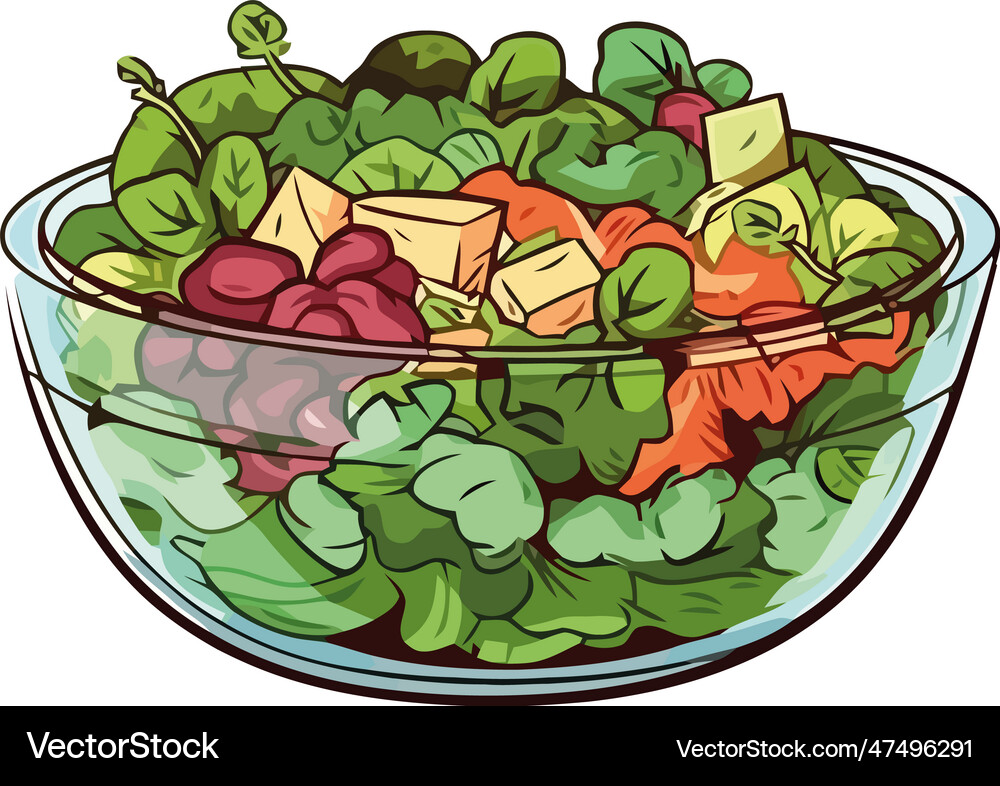 Fresh summer salad with organic vegetables Vector Image