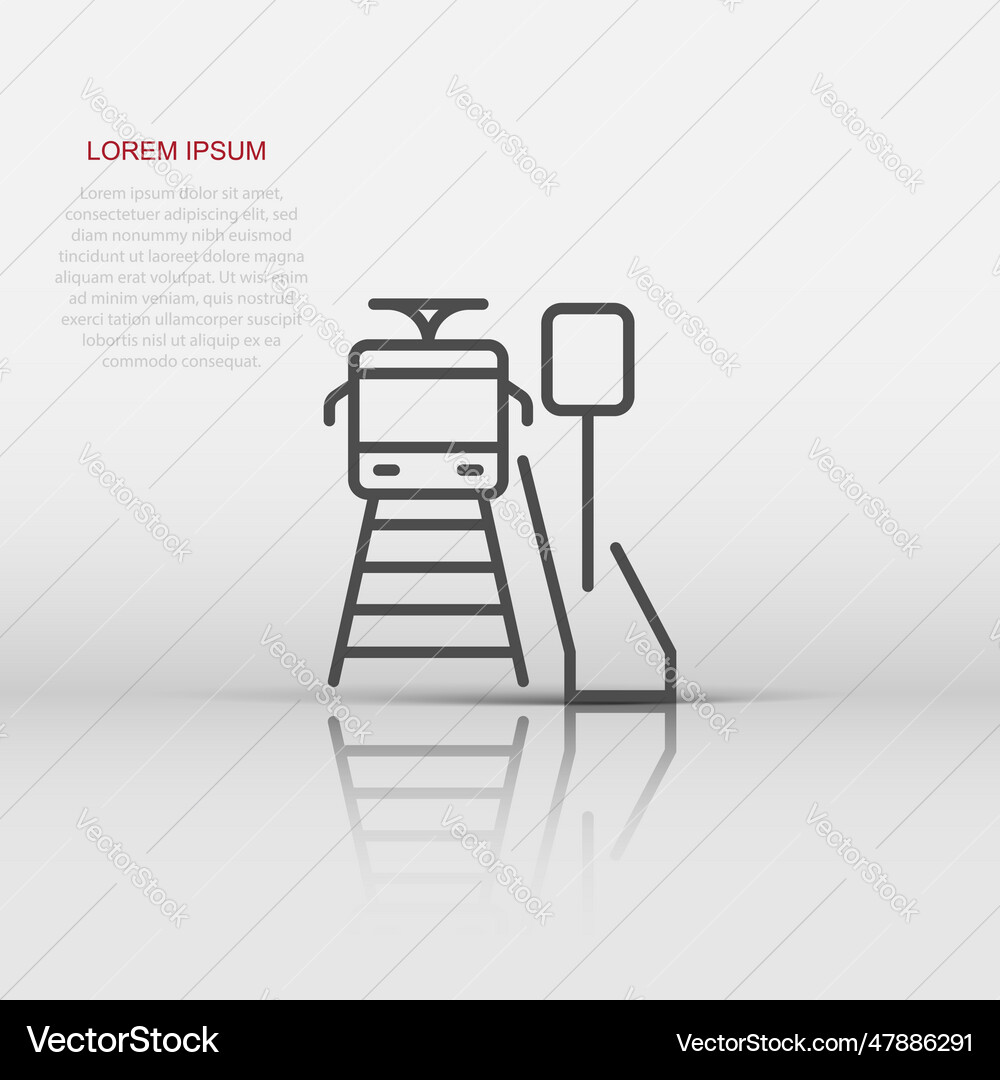 Metro station icon in flat style train subway Vector Image
