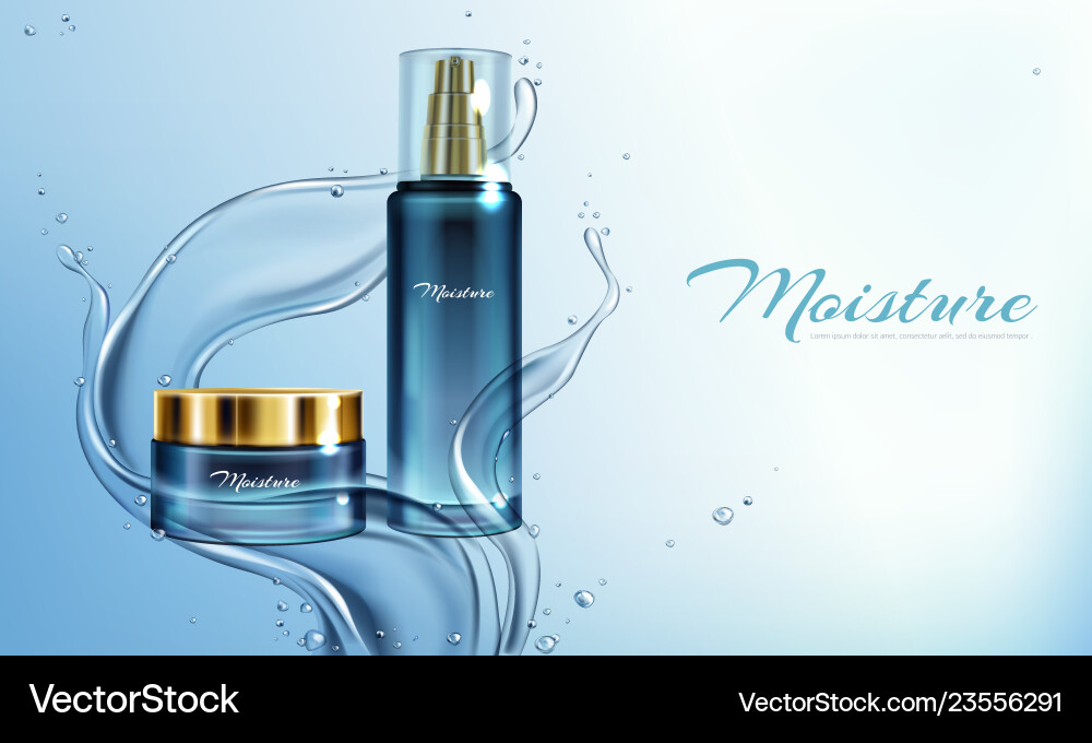 Moisturizing cream lotion in water Royalty Free Vector Image