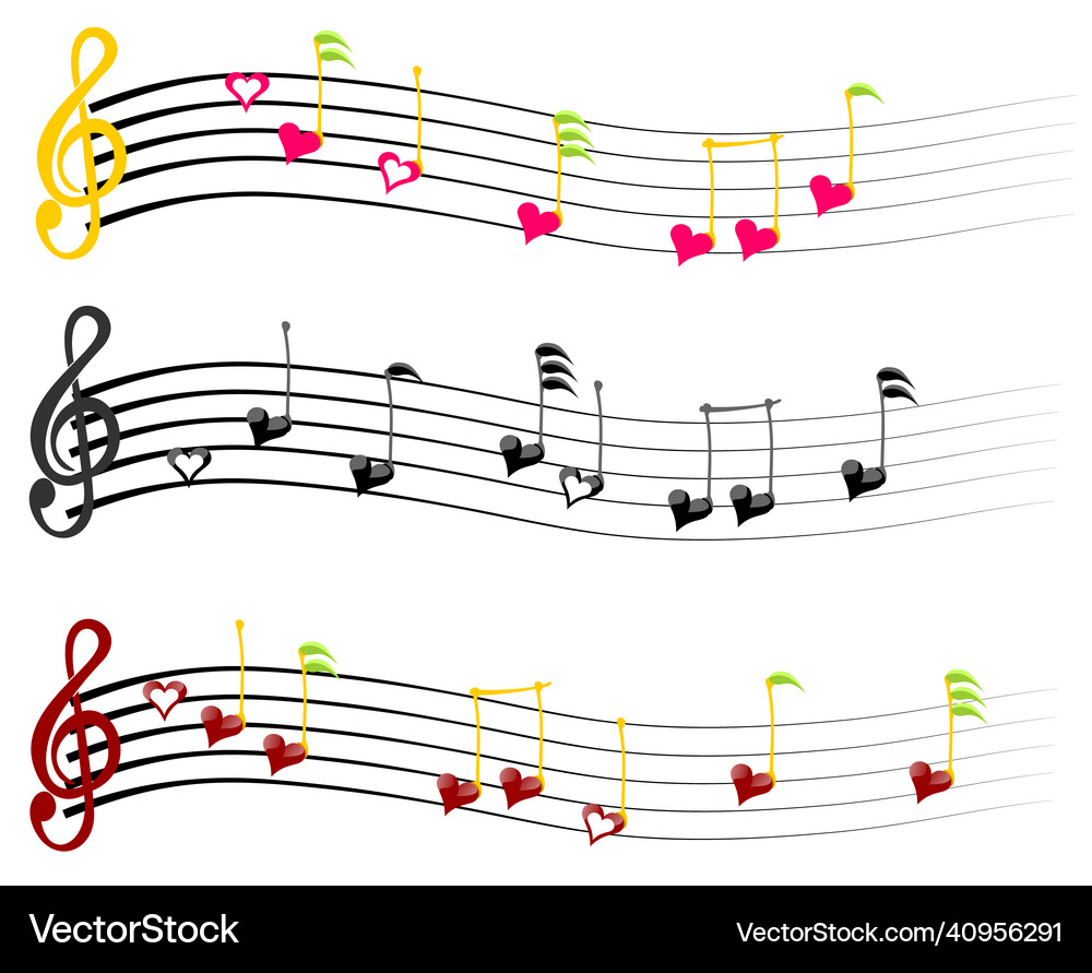 Music notes of love Royalty Free Vector Image - VectorStock