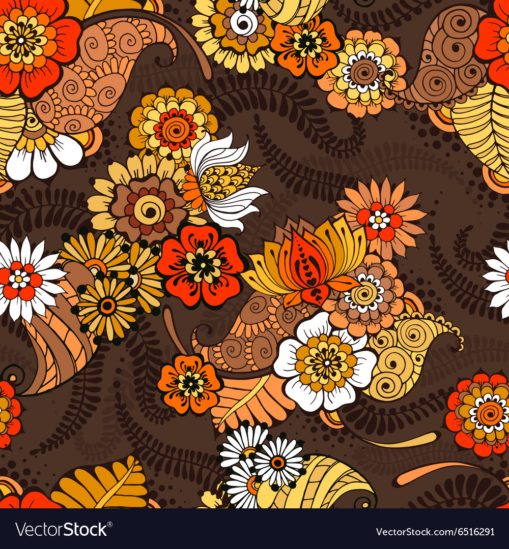 Pattern with traditional indian ornamental design Vector Image