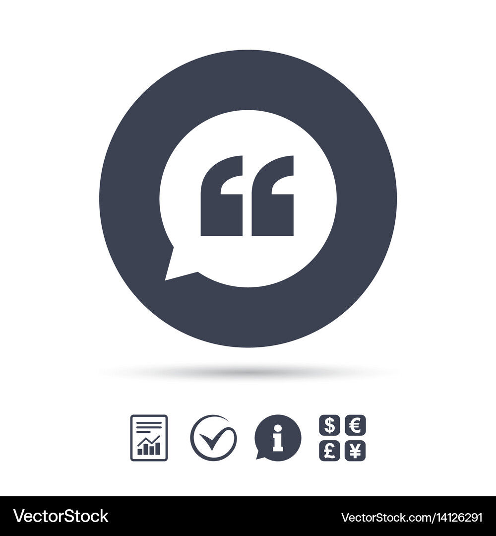 Quote sign icon quotation mark symbol Royalty Free Vector