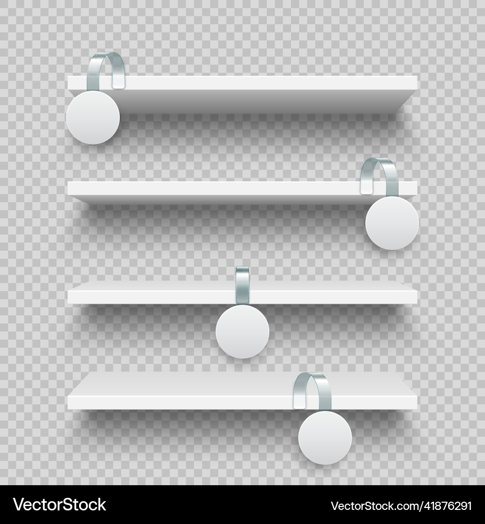 Realistic store shelves supermarket Royalty Free Vector