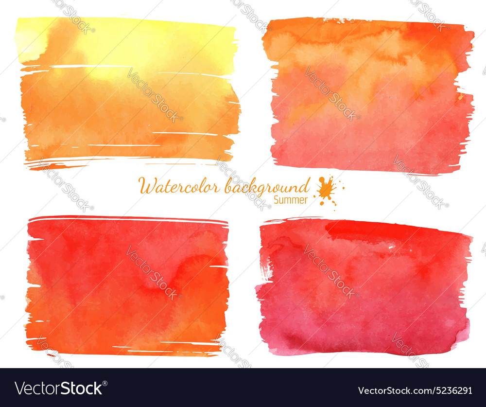Red and orange watercolor banner Royalty Free Vector Image