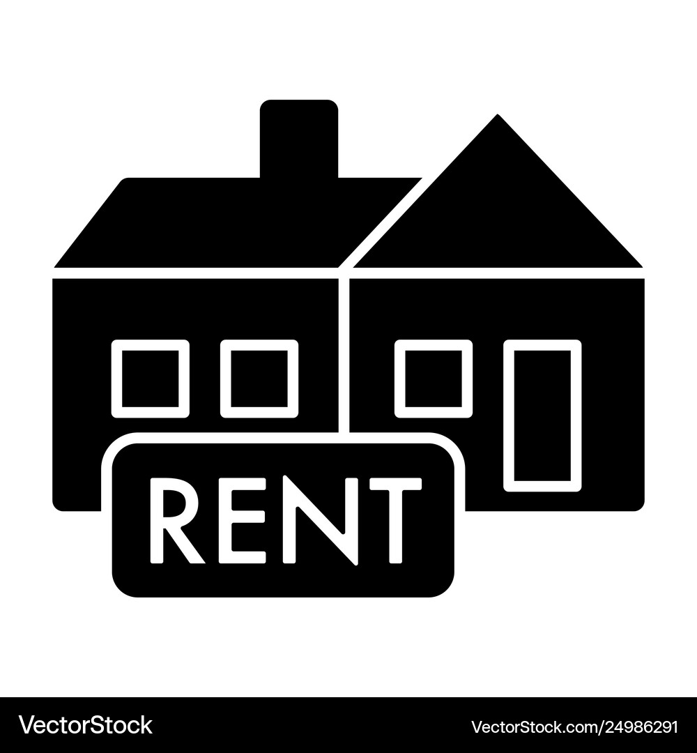 Rent symbol simple icon black and white Royalty Free Vector