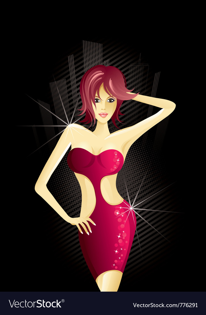 Sexy woman in city Royalty Free Vector Image - VectorStock