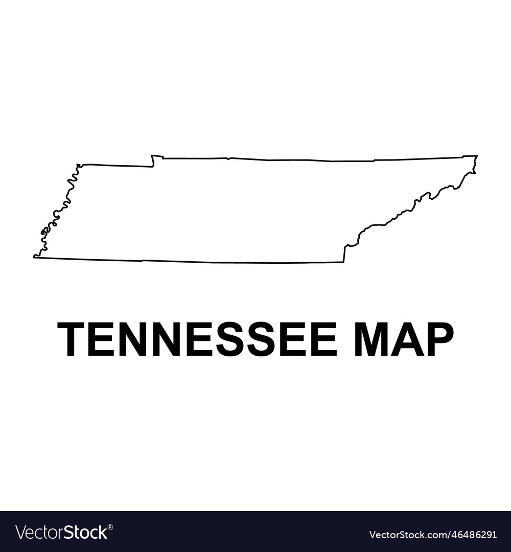 Tennessee map shape united states of america flat Vector Image