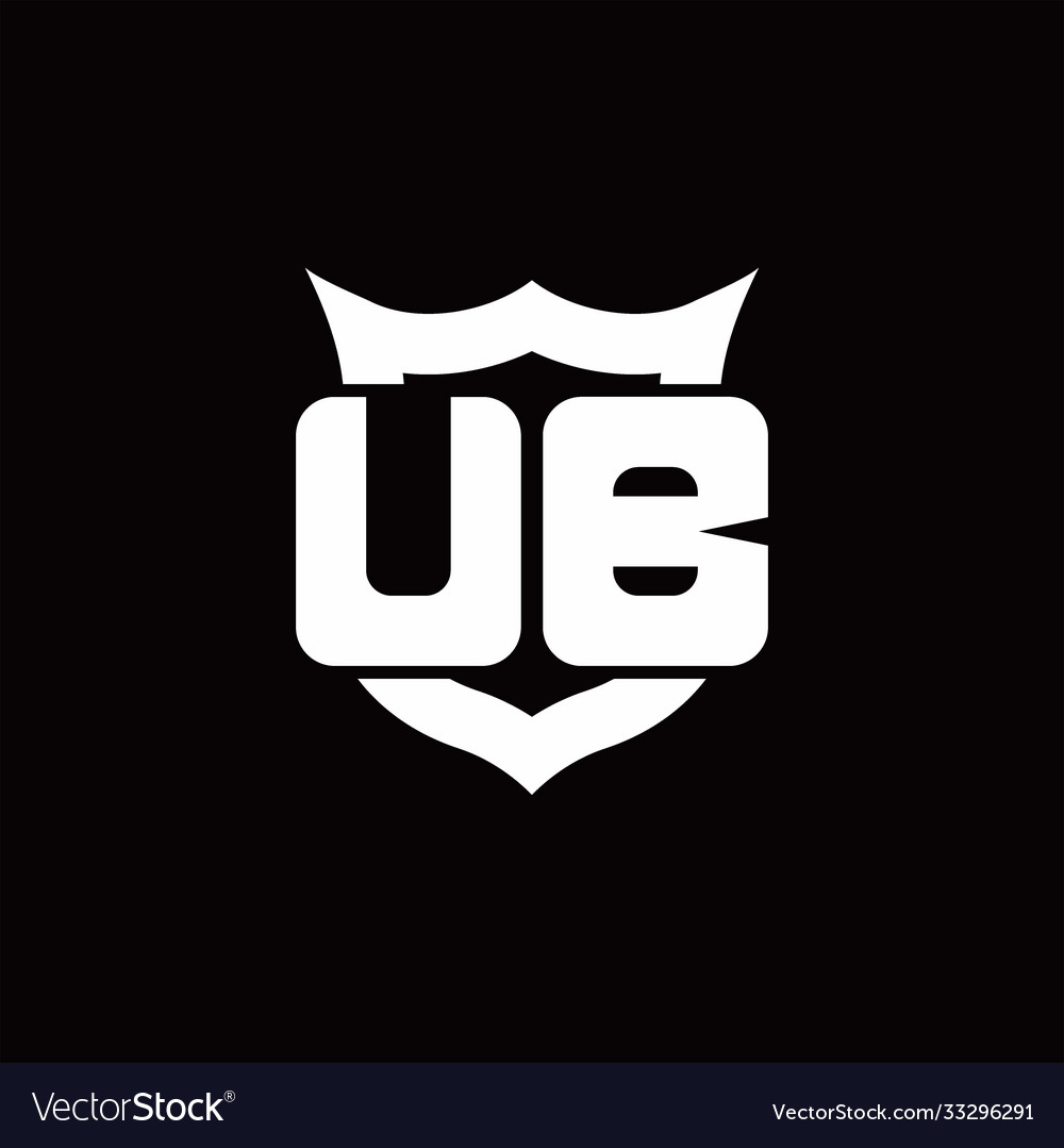 Ub logo monogram with shield around crown shape Vector Image Ub logo monogram with shield around crown shape Vector Image
