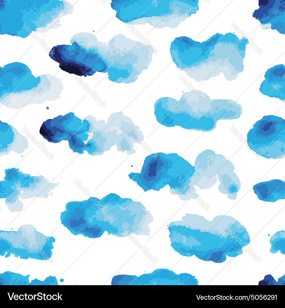 Watercolor Cloud Pattern Royalty Free Vector Image