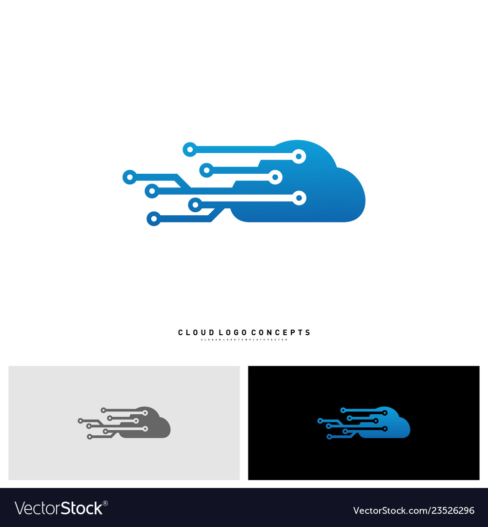 Cloud tech logo design concept Royalty Free Vector Image Cloud tech logo design concept Royalty Free Vector Image