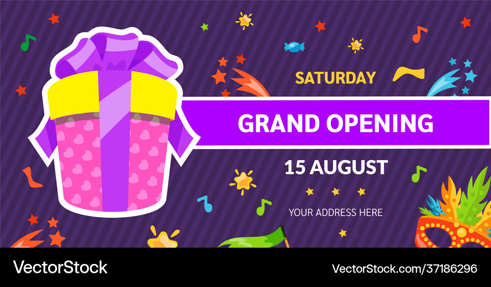 Grand opening label typography graphic design Vector Image