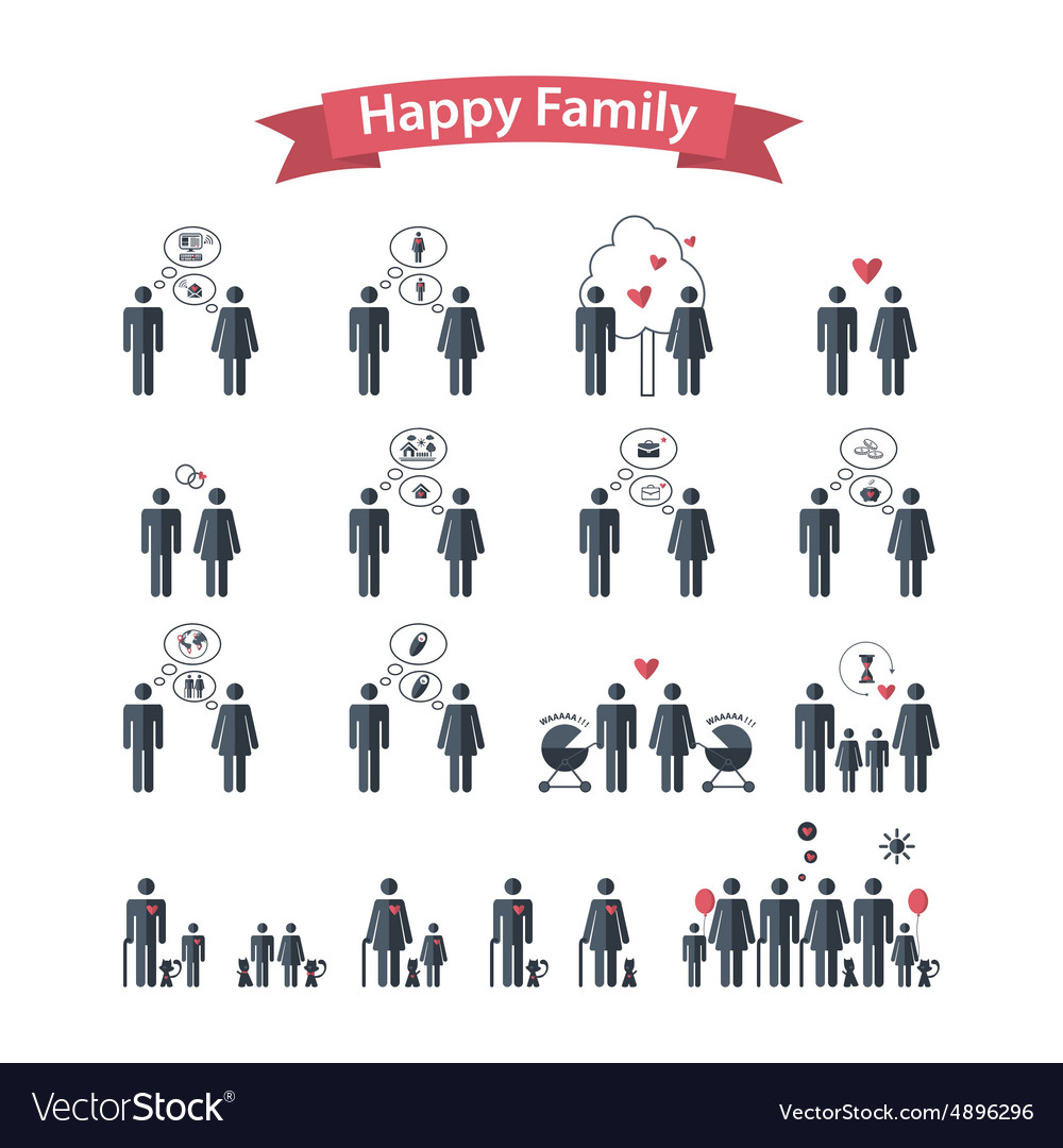 Happy family Royalty Free Vector Image - VectorStock