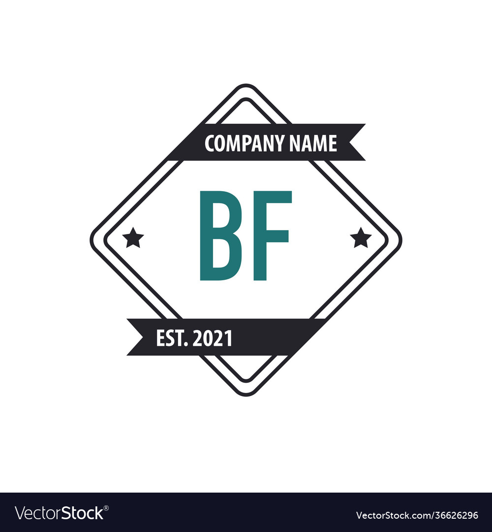 Initial letter bf rectangle design logo concept Vector Image