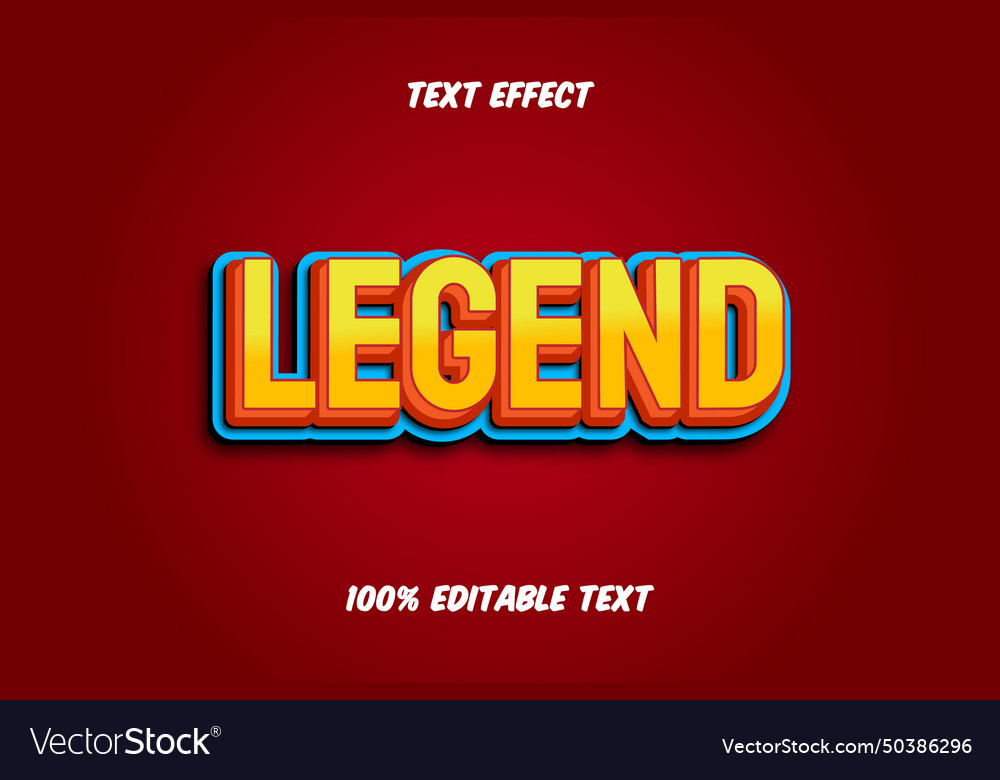 Legend editable text effect Royalty Free Vector Image