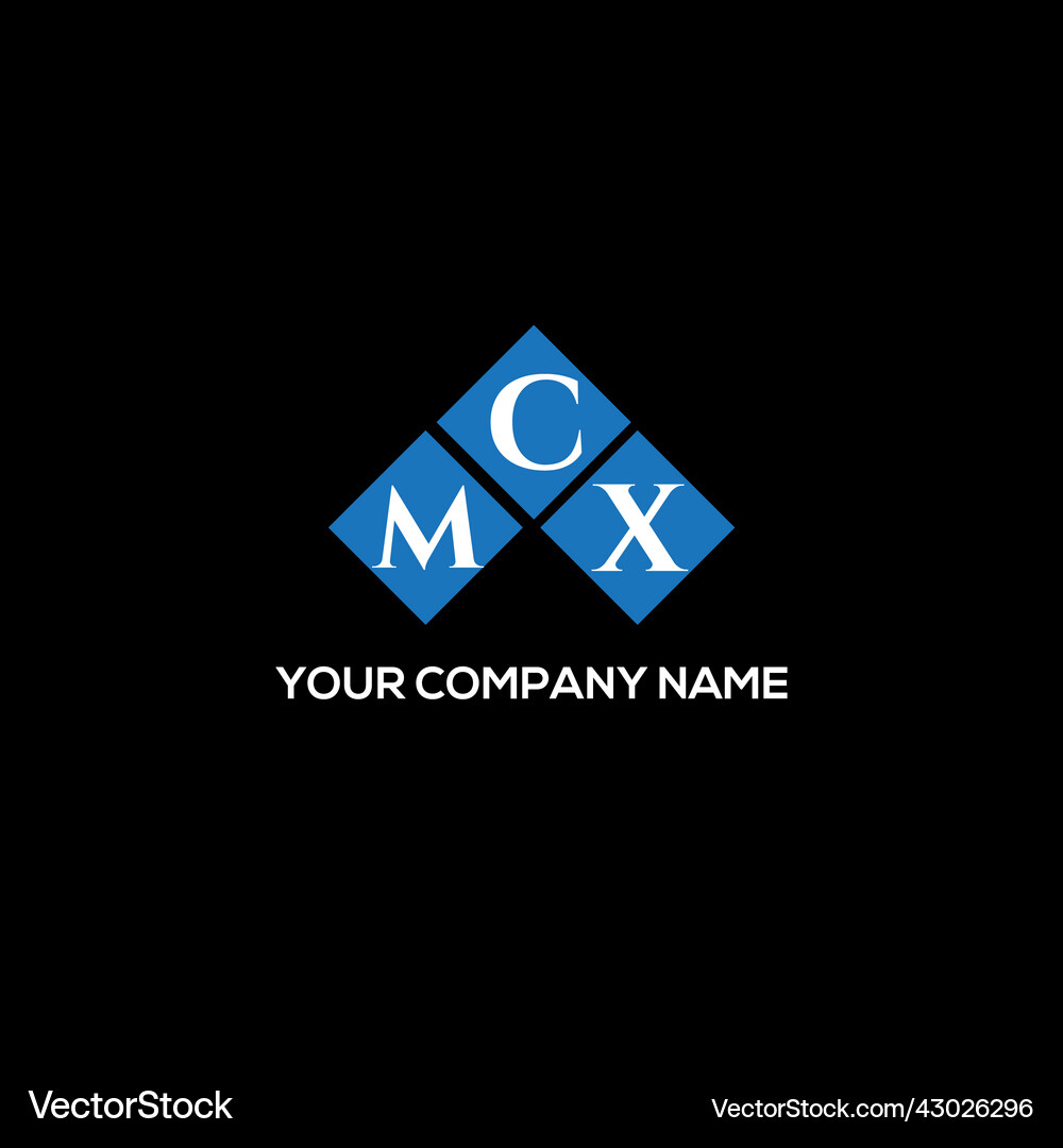 Mcx letter logo design on black background Vector Image
