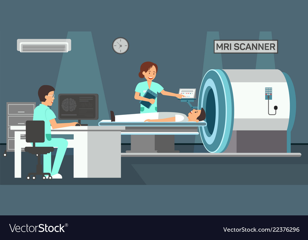 Mri scanner flat Royalty Free Vector Image - VectorStock