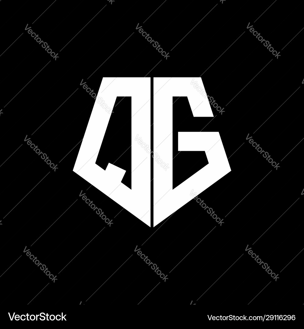 Qg logo monogram with pentagon shape style design Vector Image