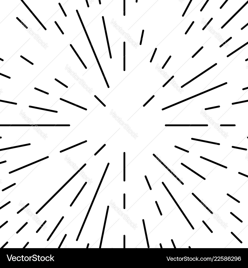 Radial bursting lines circular monochrome Vector Image