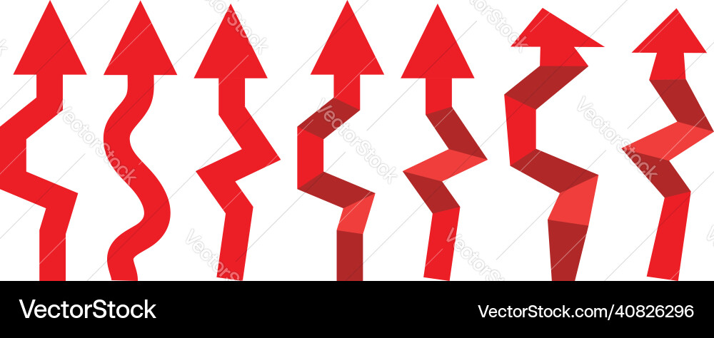 Set of red arrows Royalty Free Vector Image - VectorStock