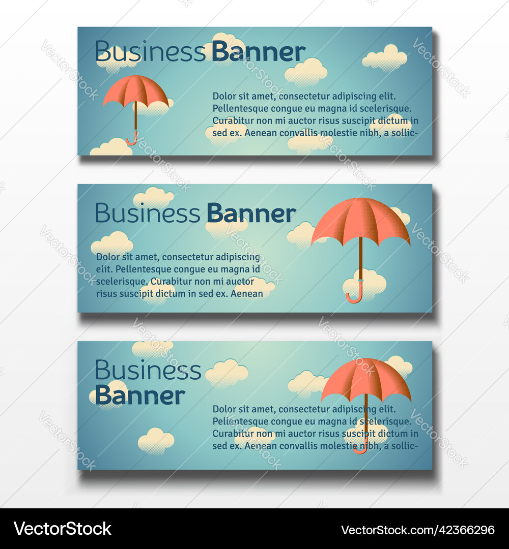 Set of three business banners Royalty Free Vector Image