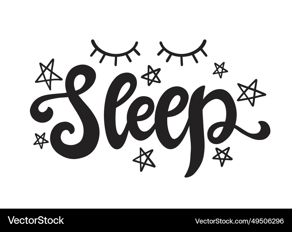 Sleep scandinavian typography hand drawn lettering