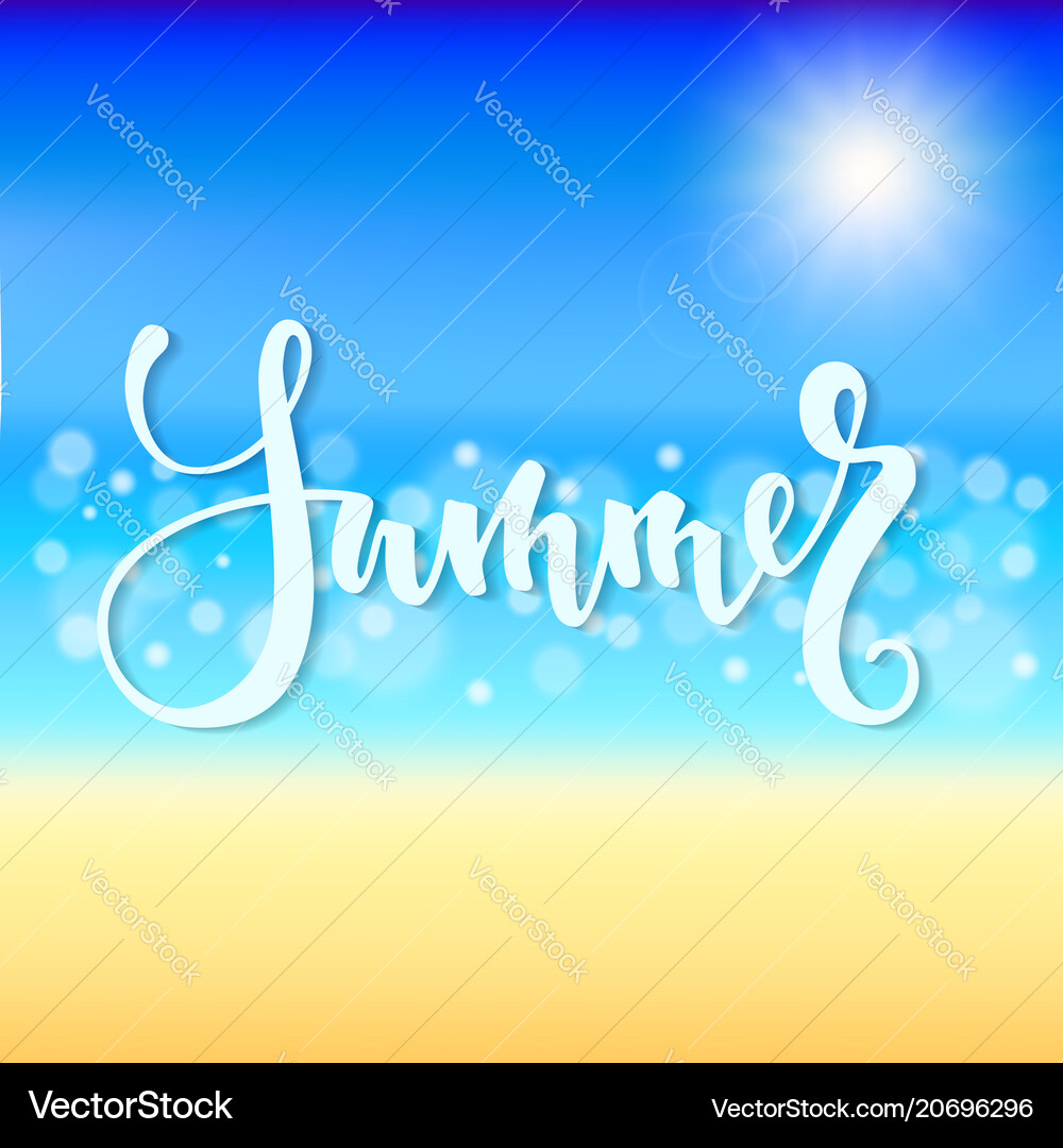Summer time hand drawn brush pen lettering Vector Image