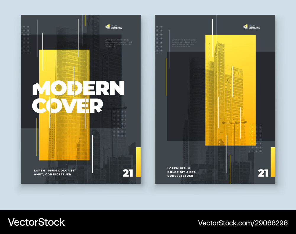 Yellow brochure design a4 cover template Vector Image