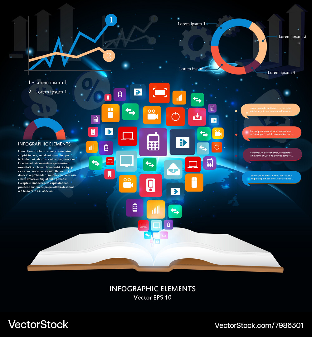 Abstract creative concept siluet of icons Vector Image