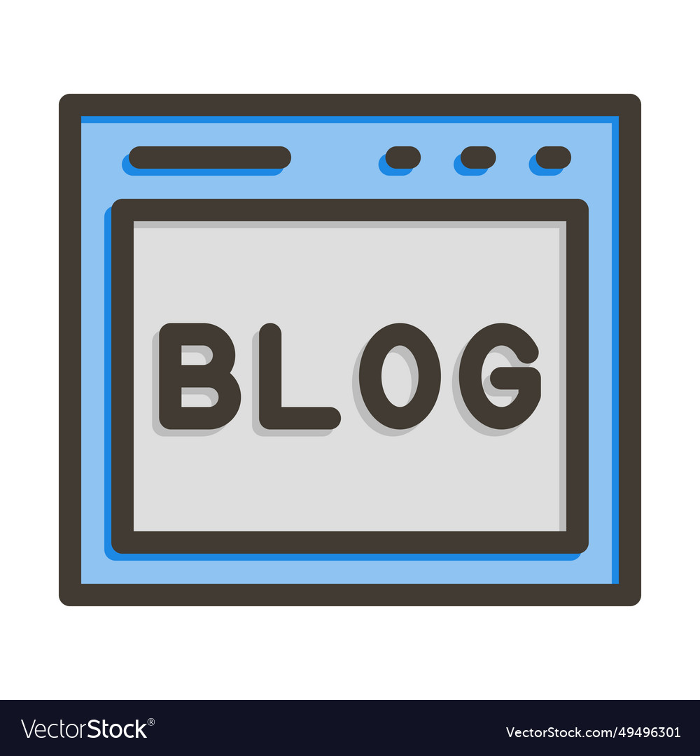 Blog thick line filled colors icon for personal Vector Image