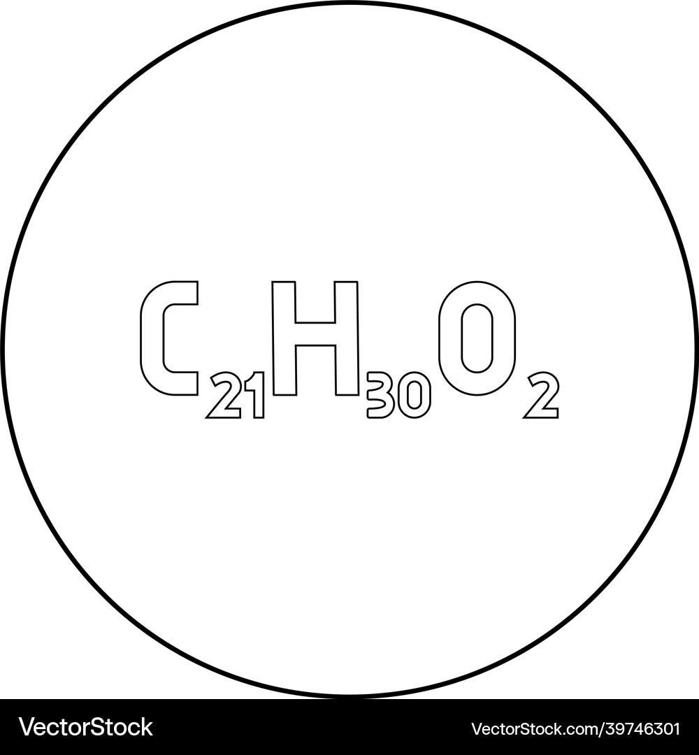 Chemical formula c21h30o2 cannabidiol cbd Vector Image