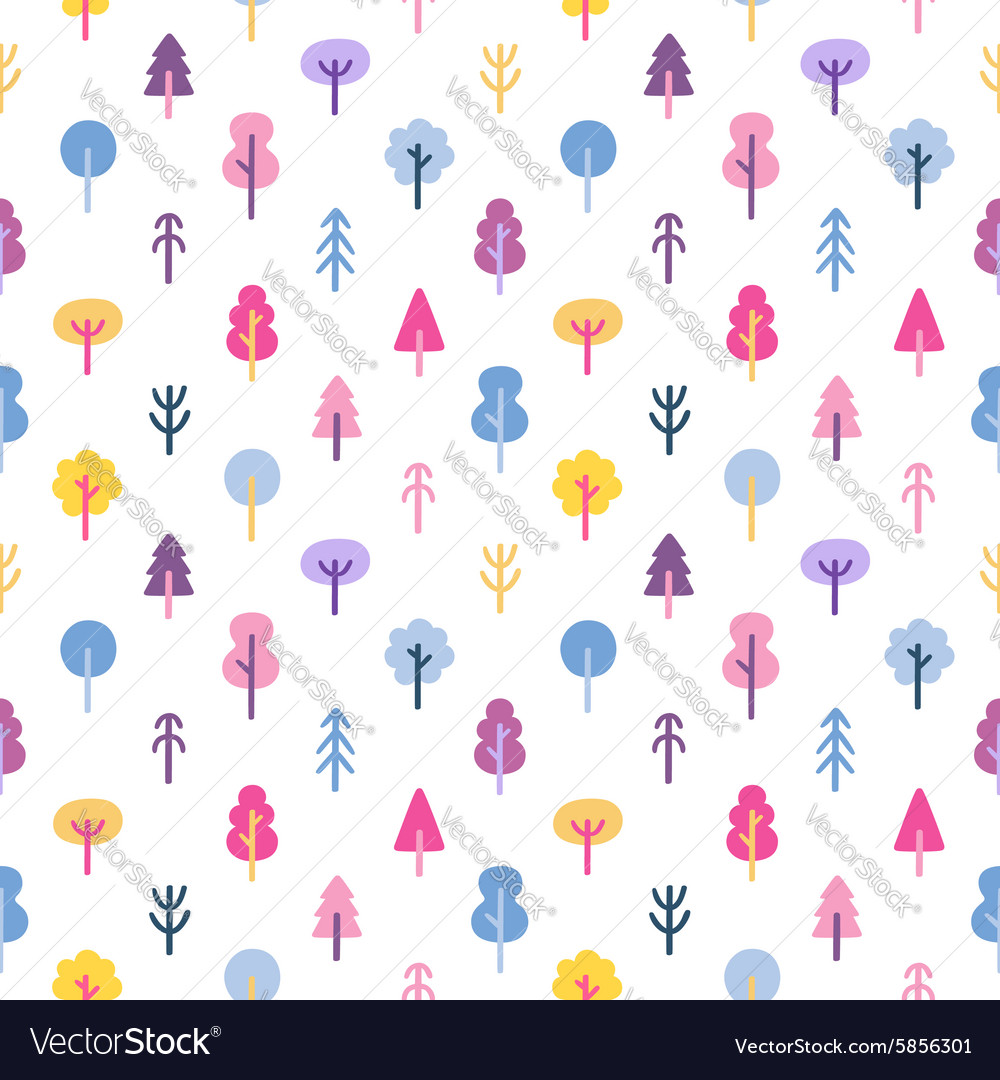 Colorful abstract trees seamless pattern Vector Image