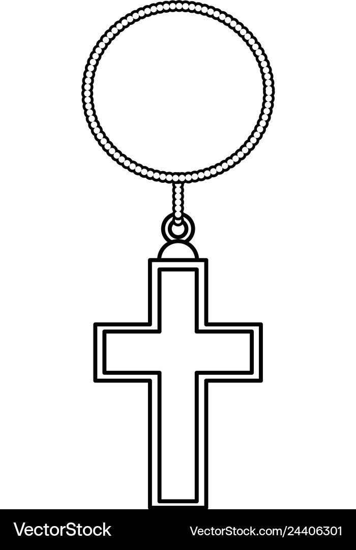 Cross wooden hanging icon Royalty Free Vector Image
