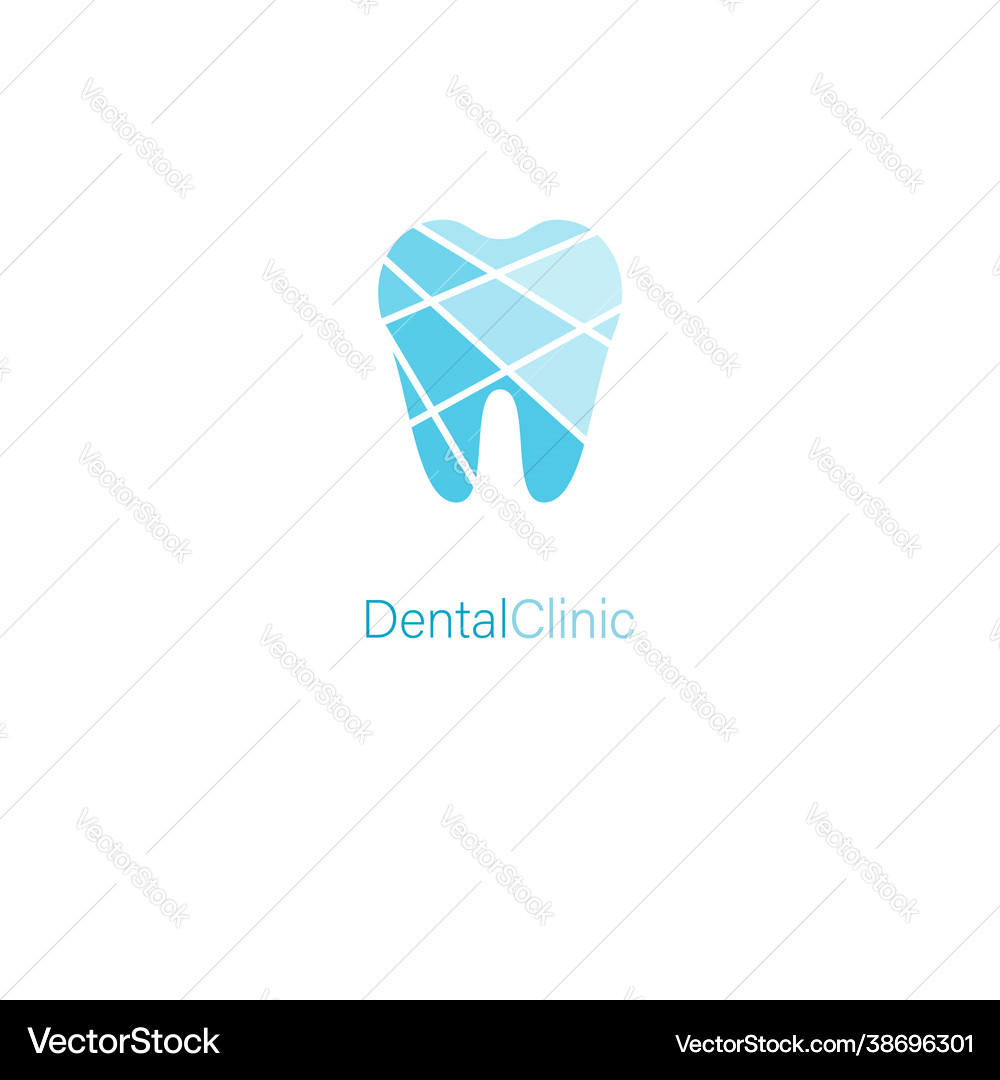 Dental clinic stylized tooth blue logo concept Vector Image