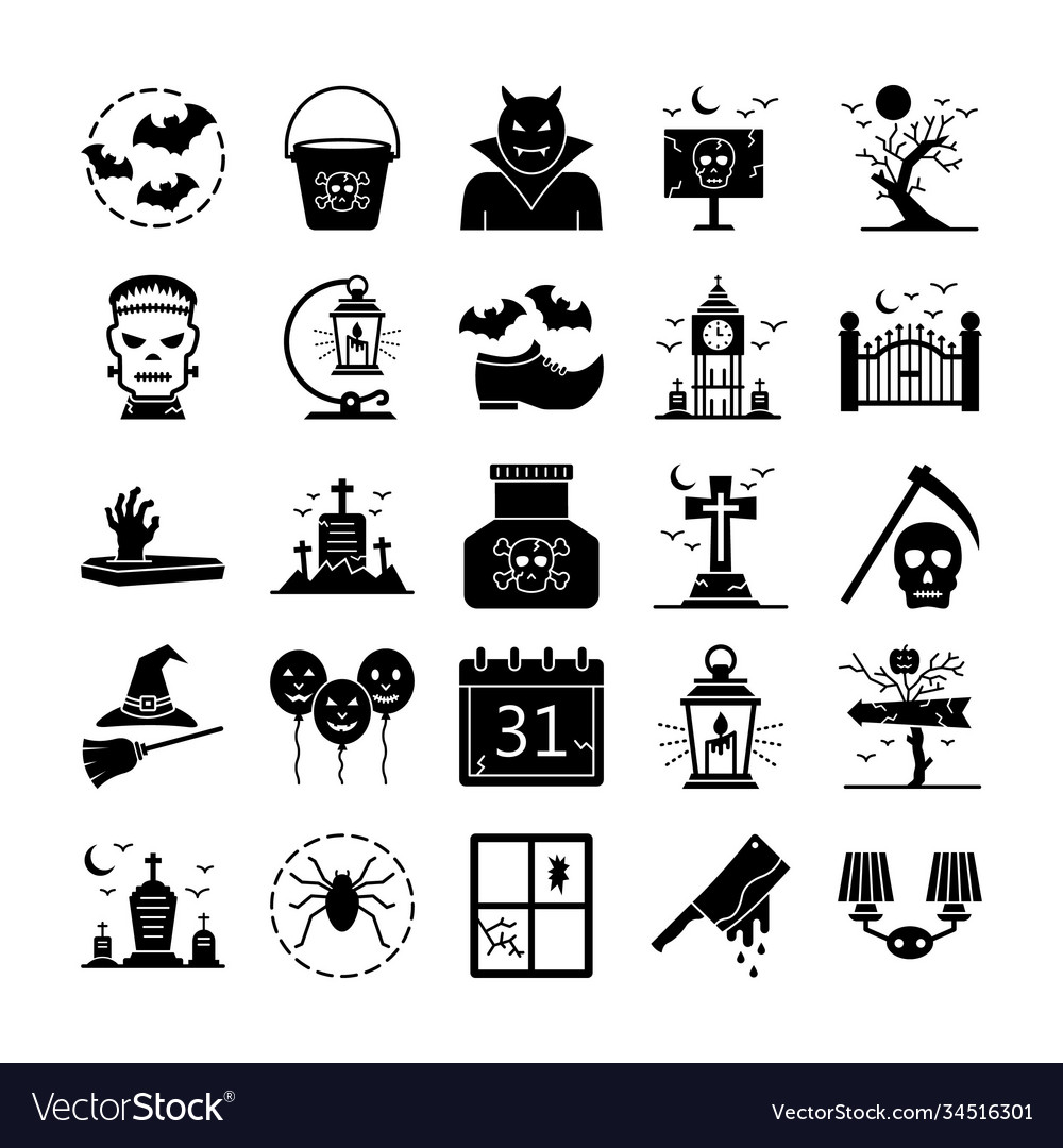 Halloween isolated every single icon can be easi Vector Image