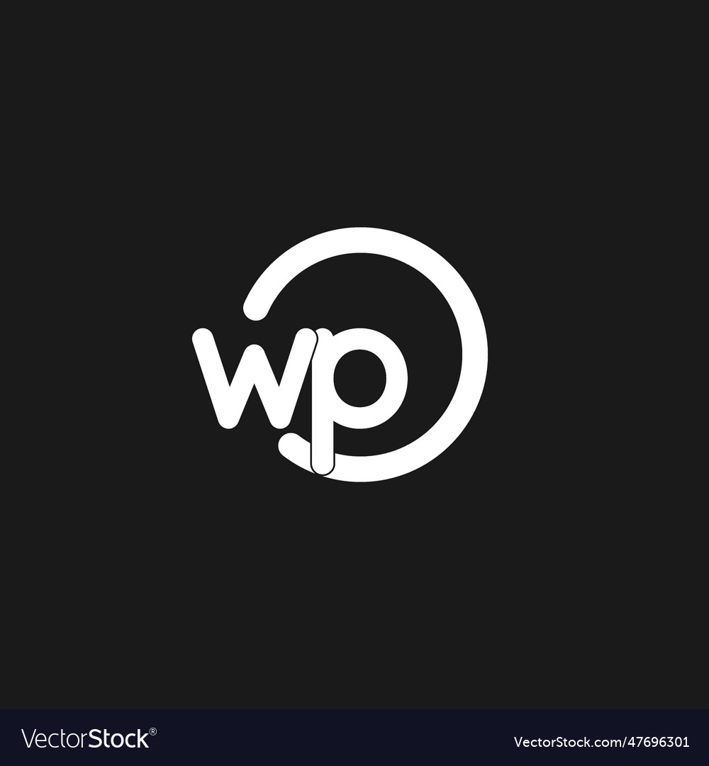 Initials wp logo monogram with simple circles Vector Image