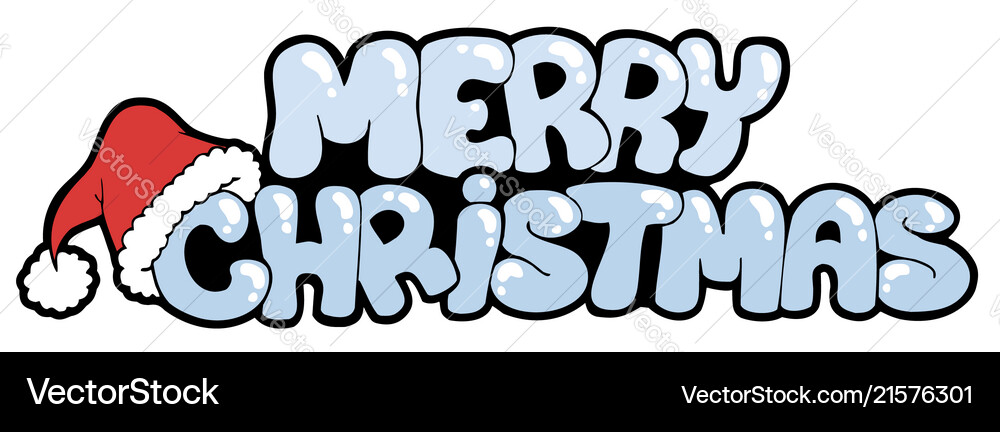 Merry christmas snowy sign Royalty Free Vector Image