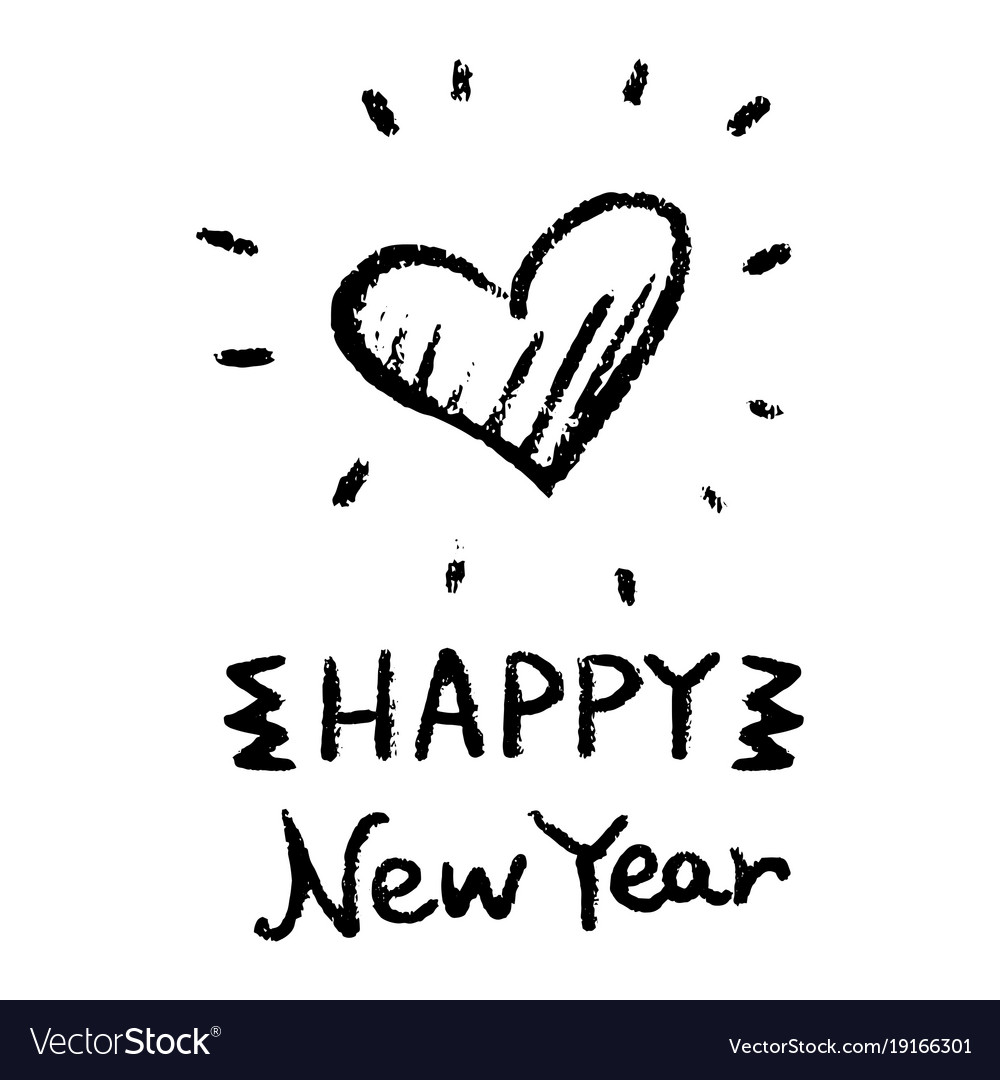 New year heart image Royalty Free Vector Image