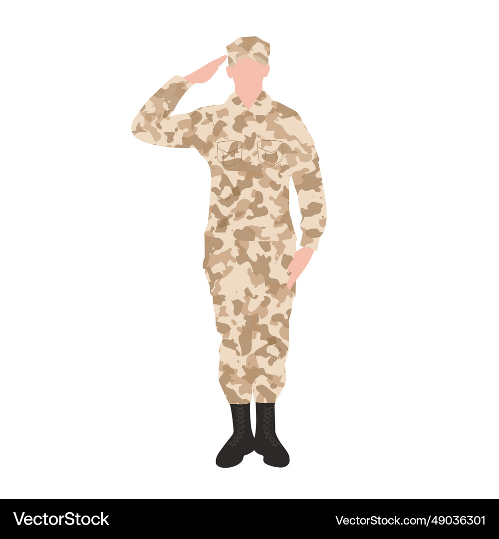 Salute soldier saluting army Royalty Free Vector Image