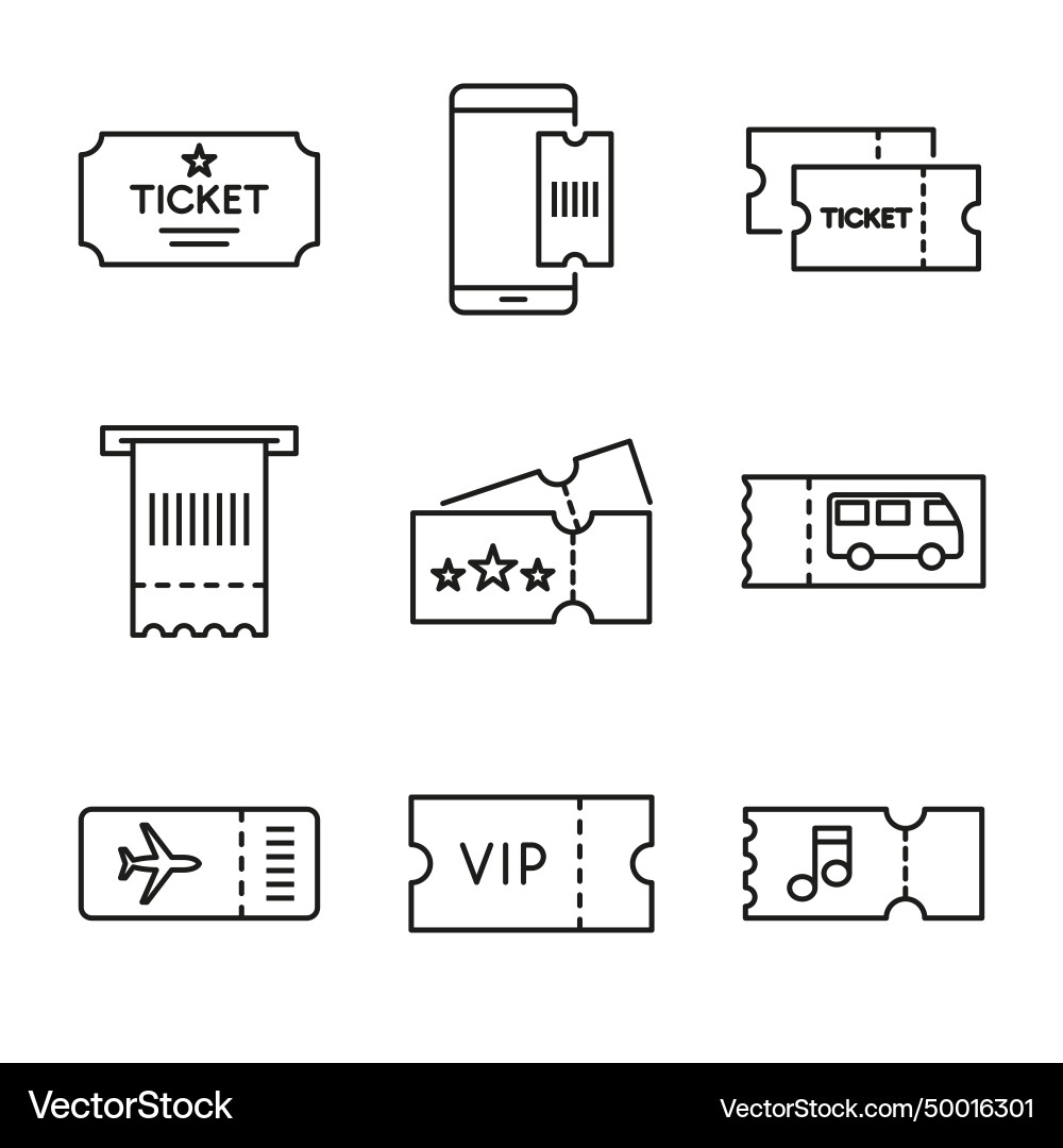 Set of admission tickets Royalty Free Vector Image
