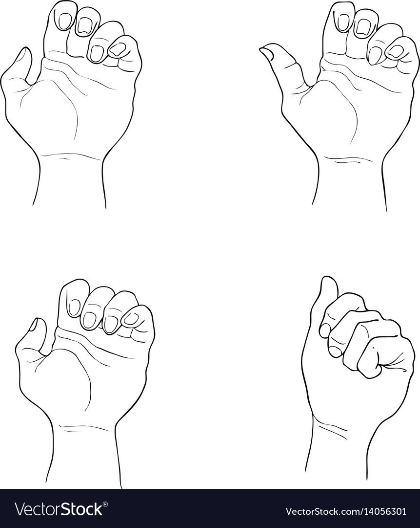 Set of human hands clenched fists raised up in Vector Image Set of human hands clenched fists raised up in Vector Image