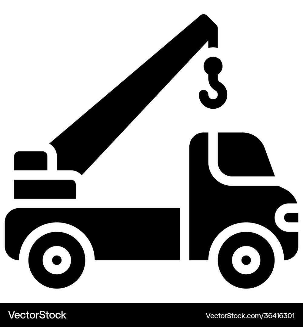 Tow truck icon transportation related Royalty Free Vector