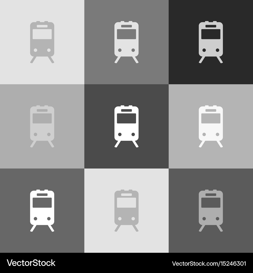 Train sign grayscale version of popart Royalty Free Vector