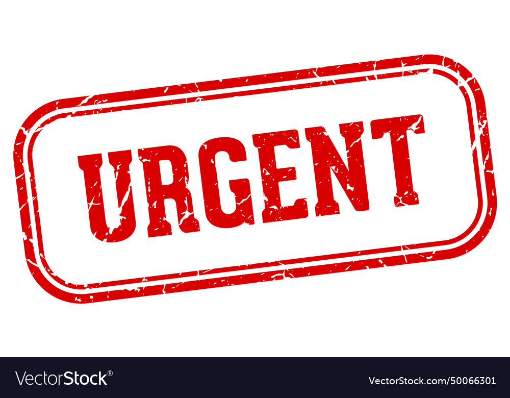 Urgent stamp urgent rectangular stamp on white Vector Image