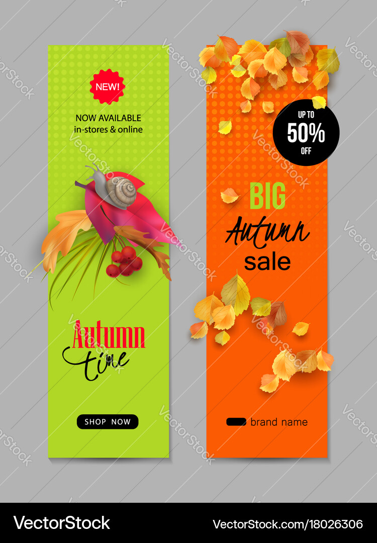 Autumn advertising banner Royalty Free Vector Image