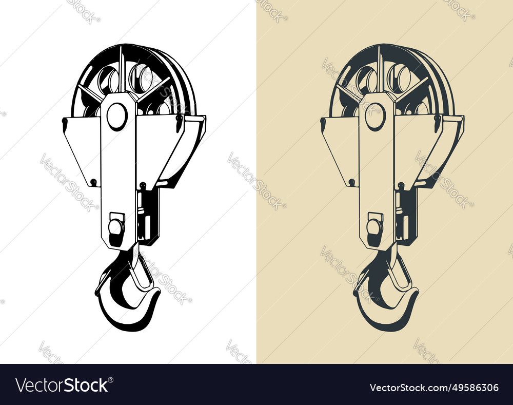 Construction crane hook Royalty Free Vector Image