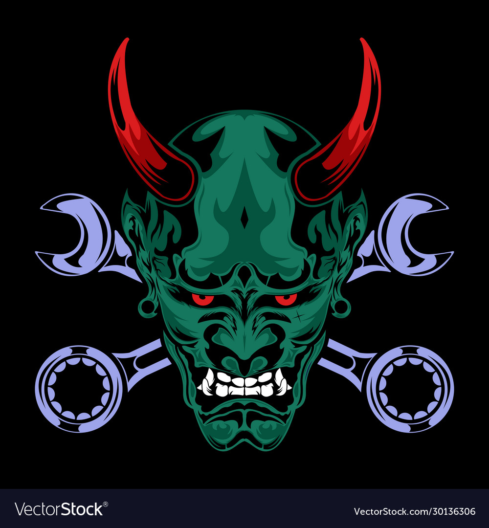 Devil head cartoon Royalty Free Vector Image - VectorStock