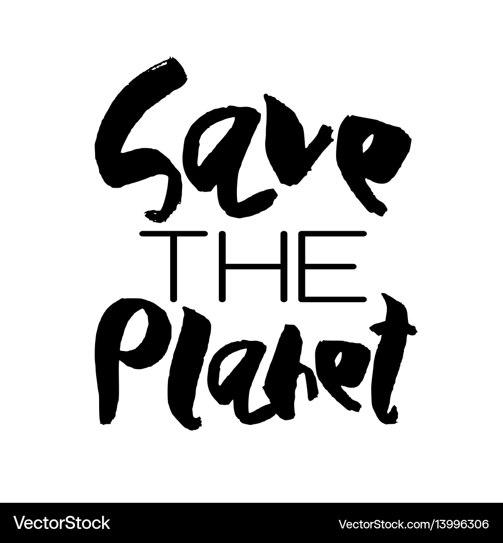 Earth day concept - decorative handdrawn lettering