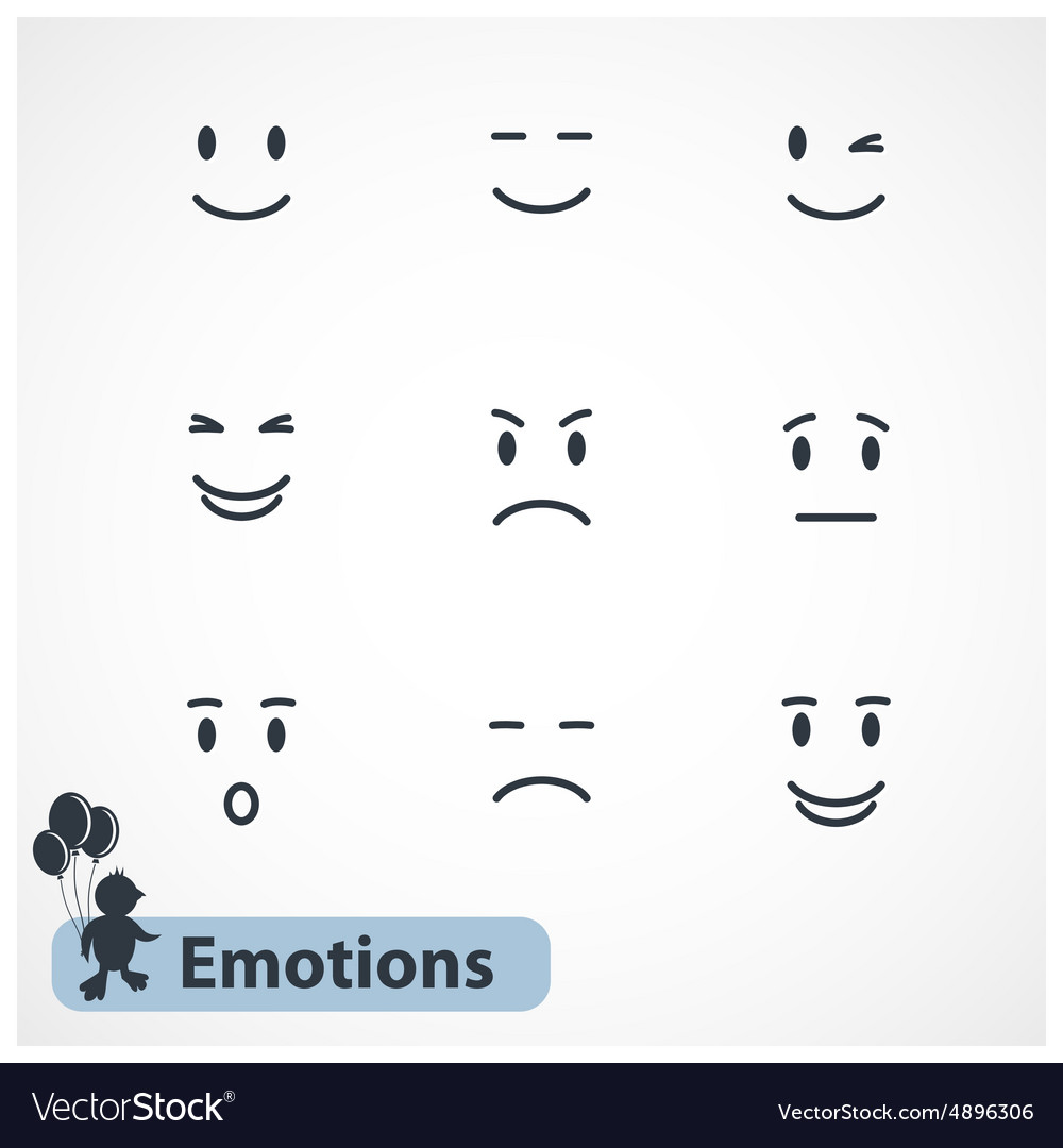 Faces emotions Royalty Free Vector Image - VectorStock