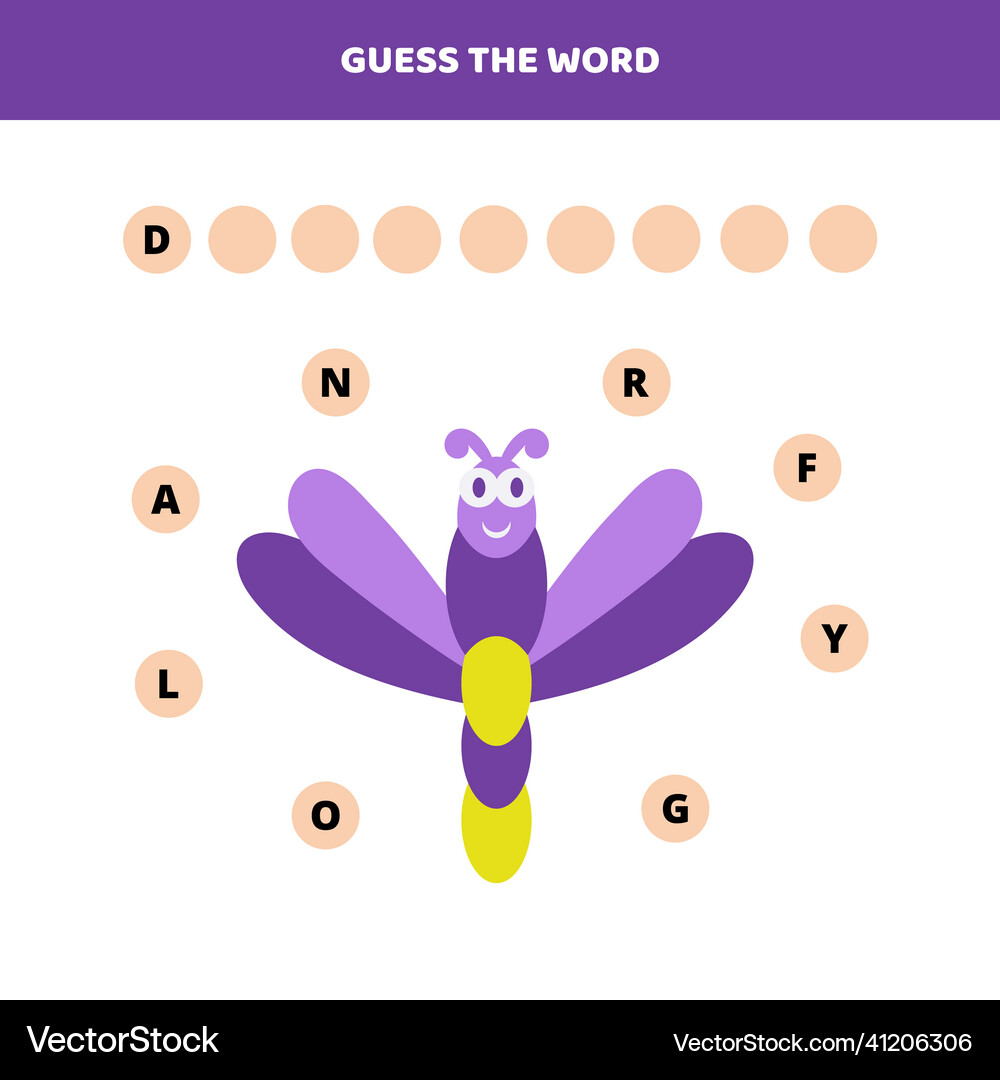 Guess the word educational game for kids Vector Image